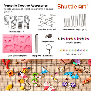 Polymer Clay, Shuttle Art 57 Colors Oven Bake Modeling Clay, Creative Clay Kit with 19 Clay Tools and 10 Kinds of Accessories, Non-Toxic, Non-Sticky, Ideal DIY Art Craft Clay Gift for Kids Adults…