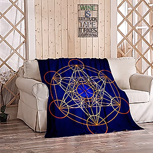 Phoenixsure Throw Blanket Sacred Geometry Metatron Cube 60x80 Inches 60x80 Inches