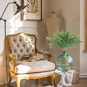 Phliofd 3pcs Artificial Greenery Stems Fake Ferns Plants 23.6'' Tall, Faux Leaves Shrubs Branches for Outdoor Wedding Flower Arrangements Home Garden Table Centerpiece Spring Summer Decor Green