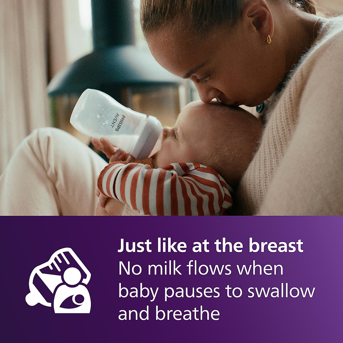 Philips AVENT Natural Baby Bottle with Natural Response Nipple, Clear, 9oz, 4pk, SCY903/04