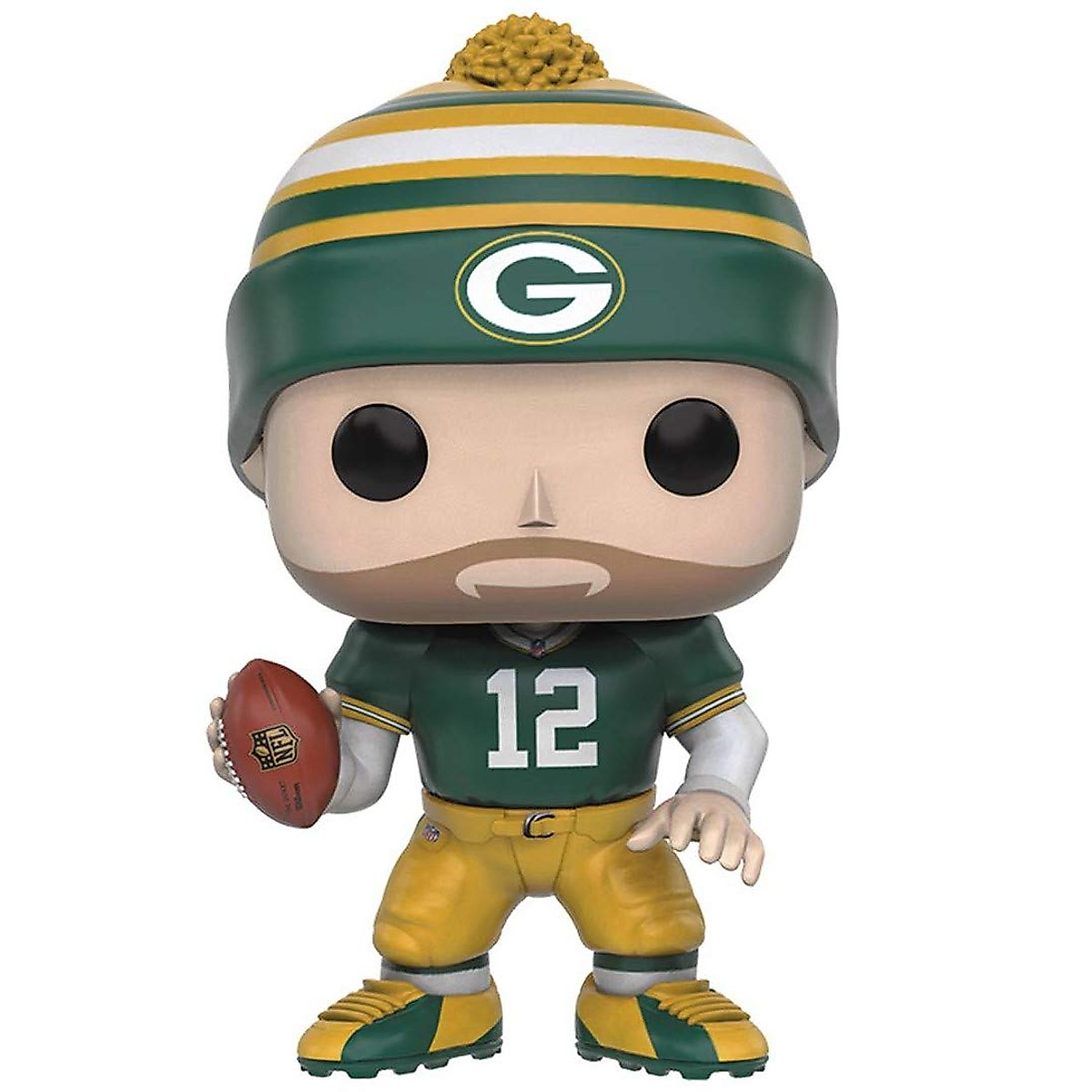 POP Football: Packers - Wave 3 Aaron Rodgers Funko Vinyl Figure (Bundled with Compatible Box Protector Case), Multicolor, 3.75 inches