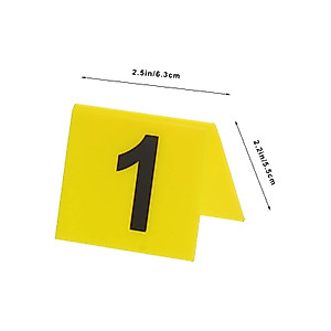 Hemoton 10pcs Evidence Markers Crime Scene Marker Tents 1-10 Table Number Tents for Halloween Party Decorations Yellow