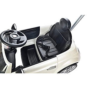 Best Ride On Cars Fiat 500 Push Car, White 37 x 19 x 12 inches, Large, White
