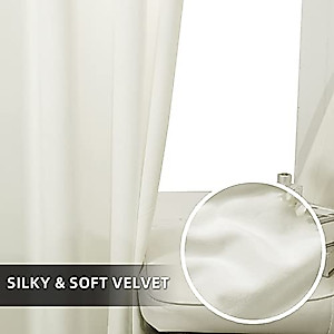 Guibaf Ivory Velvet Curtains 84 inches Long Grommet Soft Curtains for Bedroom Cream Light Blocking Thermal Insulation Drapes Set of 2 Panels 38”x 84”