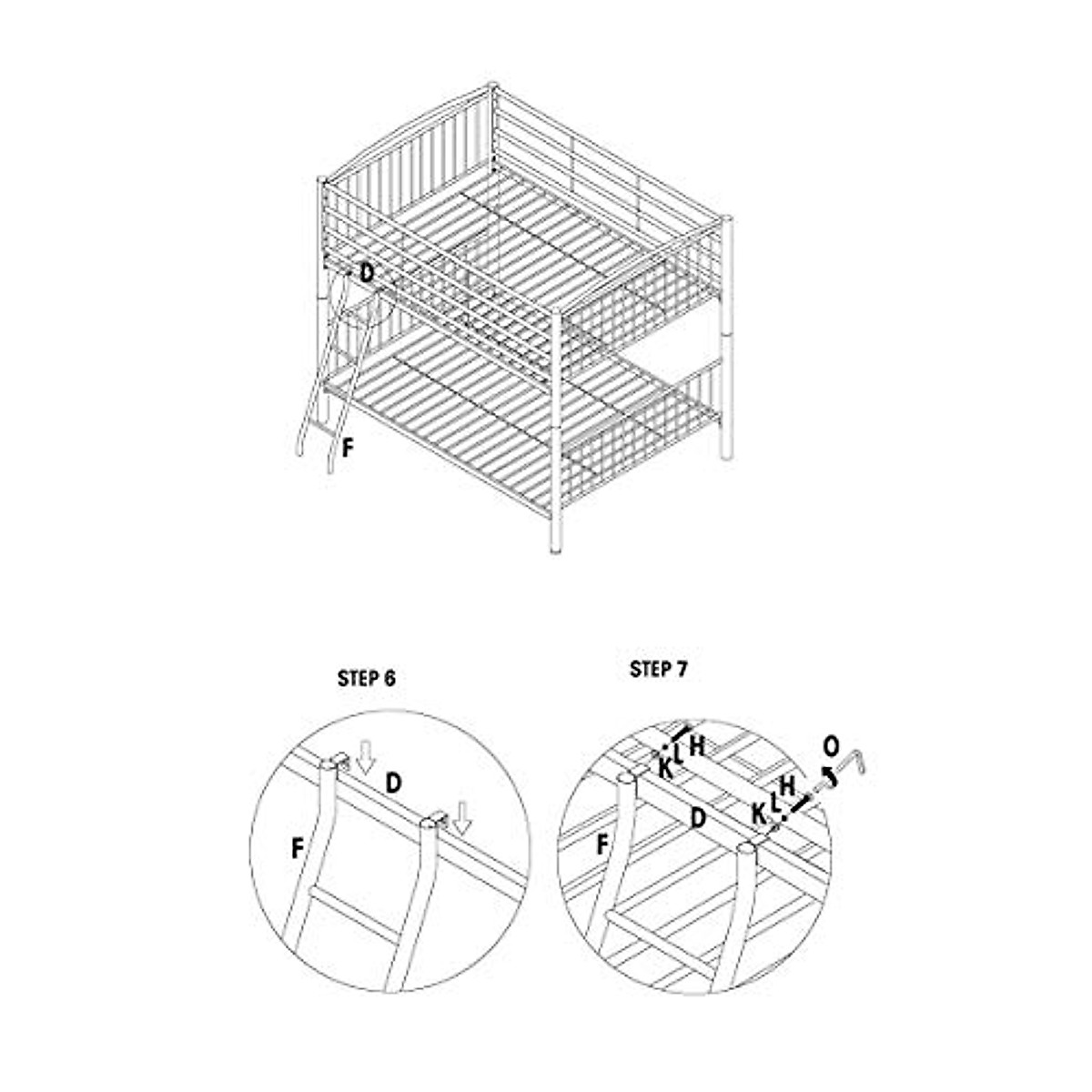 Powell Heavy Metal Bunk Bed, Full-Over-Full, Black
