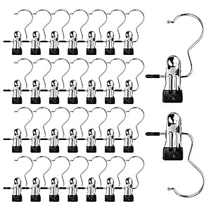 30Pcs Boot Hangers for Closet, FHDUSRYO Hanging Clips Clothes Pins, Portable Laundry Hooks with Clips, Hanger Clips Boot Hanging Hold Clip, Multifunctional Hangers Single Clips for Travel Pants Hats