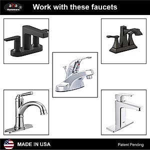 AHA HOMEWARE Bathroom Sink Splash Guard Oval Hole, Behind The Sink Water Splash Guard Centerset Faucet, Faucet Absorbent Backsplash Sink Mat 6/ Oval Hole, Bathroom Backsplash Sink Mat 15/