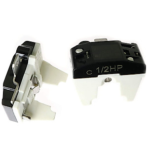 MEETOOT 1pcs QP-02-4.7 PTC Refrigerator Start Relay 3 Pin Coolers Compressor Starter 4.7 ohm with 1pcs Refrigerator Overload Protector 1/2HP