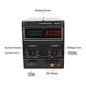 DC Power Supply, Adjustable Switching DC Lab Power Supply Laboratory for Electroplate 60V 48V 36V 30V 24V 12V 3A 5A 1A 10A,Electroplating DIY(120V 3A)