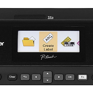 Brother P-Touch Label Maker, PC-Connectable Labeler, PTD600, Color Display, High-Resolution PC Printing, Black, Black/Gray