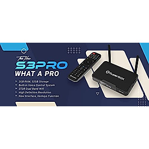 Super Box S3 PRO, S3pro 2023, Combo Bundle, 2 HDMI, 1 Voice and 1 Full Keyboard Remote, (Comes with Easy Detailed Install Instructions, Great Customer Support)
