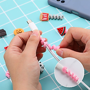 Frienda 30 Pcs Phone Protect Accessory Charging Cable Protectors Cute Charger Protectors Cord Protector Cord Saver USB Charger for Cellphone Data Lines(30 Pieces)