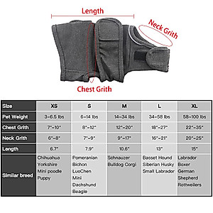 QIYADIN Dog Anxiety Relief Coat, Adjustable Shirts for Dogs Anxiety, Dog Anxiety Vest Jacket for Fireworks, Thunderstorm, Travel, Separation, Anxiety Calming Vest Wrap for Small Medium Large Dog