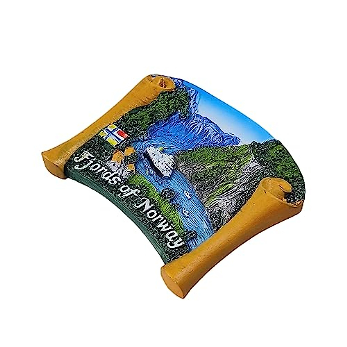 Fjords of Norway 3D Fridge Magnet Souvenir Gift,Resin Handmade Norway Refrigerator Magnet Home & Kitchen Decoration Collection