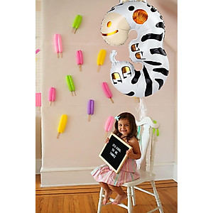 40 inch Number Balloons, Cartoon Zebra Balloon, Number 3 Balloon, Perfect Large Balloon for Fun 3rd 13 30 Birthday Decorations