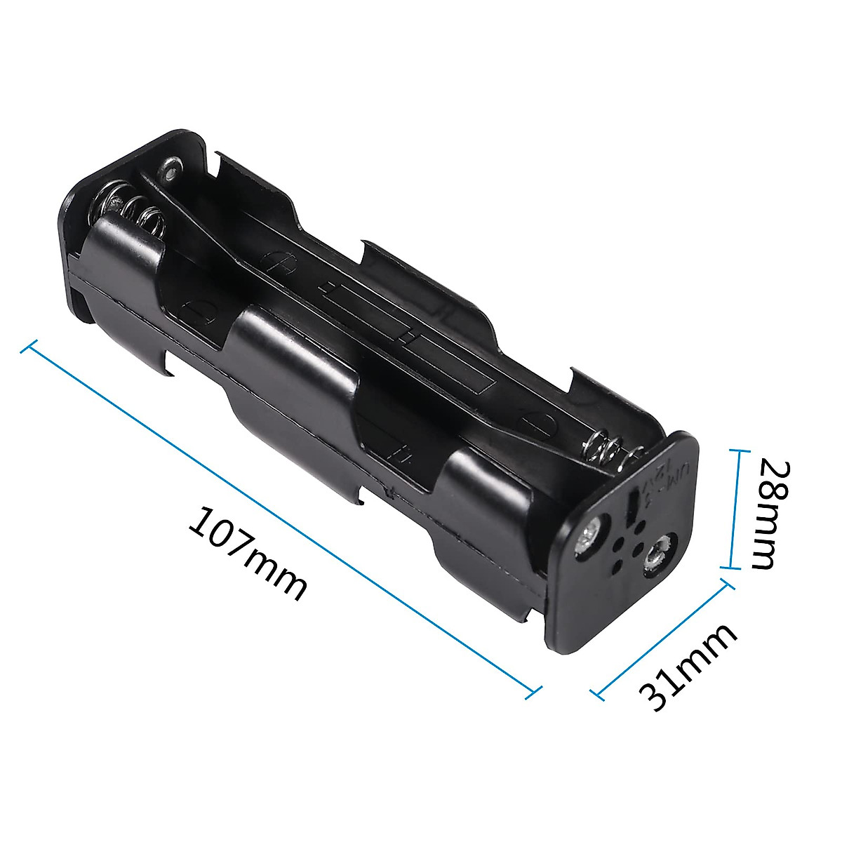 3pcs 8 AA Battery Holder 12v AA Battery Holder 8 X AA Battery Holder with Wires and I-Type 9V Battery Clip Connector Two Layers Battery Case Long Strip Type