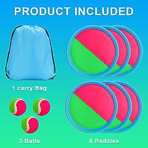Tyxywmm Toss and Catch Ball Game Outdoor Toys for Kids Yard Games Beach Toys Outside Games for 3 4 5 6 7 8 9 10 11 12Year Old Boys Girls (Coloful)
