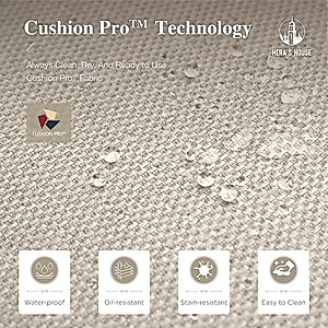 HERA'S HOUSE Patio Furniture Set, 2 x High Back Cushioned Leg Chair, 1 x 3-Seat Sofa with Wood Grain Coffee Table, All-Weather Rattan 5 Seats Outdoor Furniture for Lawn Garden Backyard Deck