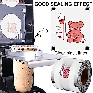 Tragaomx Cup Sealing Film Sealer Film Roll For Cup Sealing Machine For Bubble Tea Boba Cup Sealing Seal Film For 90-105mm PP Cup & Paper Cup Sealing Film