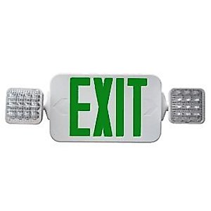 Remote Capable Green LED Exit Emergency Light Combo