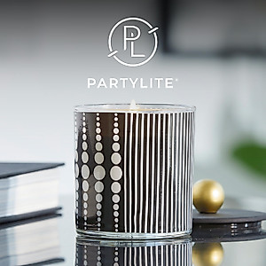 PartyLite Fig Fatale Monochrome Jar Candle – Elegant Black & White Design, Premium Fig & Vanilla Fragrance, Romantic Fruity Blend, 40-60 Hours Burn Time