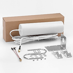 ZDTECH High Gain 10-12dBi Omni Directional Outdoor Pole/Wall Mount Antenna With SMA Male/Dual TS9 3G/4G/LTE/5G for Verizon, AT&T, Sprint Mobile Hotpots Router MiFi Mobile Hotspot Router (698-4000 MHz)