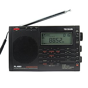 TECSUN PL-660 Portable AM/FM/LW/Air Shortwave World Band Radio with Single Side Band, Black