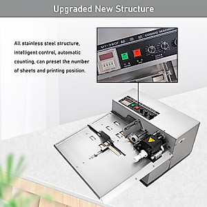 INTSUPERMAI Solid-Ink Coding Continuous Printing Machine Wheel Label Coding Date Paper Printer (Stainless Steel Widen)