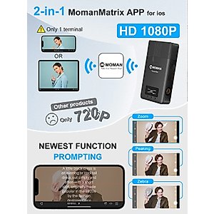 Wireless Video Transmission System, MOMAN Matrix 600S, SDI and HDMI Transmitter and Receiver for Blackmagic BMPCC Camera Atomos Ninja v with 600ft Range, Inbuilt Antennas Zero Noise, 0.08s Latency