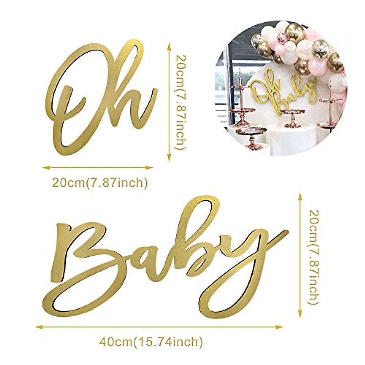 Wooden Baby Shower Sign with Gold Painted, Perfect Baby Shower Party Banner for Baby Shower Boy/Girl Decorations Gender Reveal Backdrop Party Photography Background