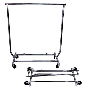 Collapsible Rolling Garment Clothing Rack