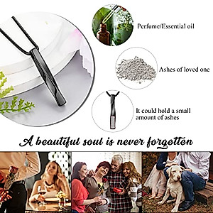 2 PCs Cremation Jewelry for Ashes Twist Bar Urn Necklace for Ashes Cremation Memorial Jewelry Stainless Steel Ashes Jewelry Keepsakes For Women Men