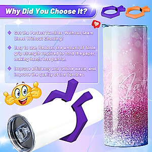 4pcs Pinch Perfect Tumbler Clamp Tool, Sublimation Tumblers Pinch with Heat Tape and Tumblers Width Measurer for Tumblers, Clamp Grip Tool for 20 Oz Sublimation Blanks Tumblers Skinny Straight