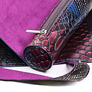 Cusdie 2 in 1 Dice Rolling Mat & Zippered Dice Holder DIce Tray- Compatible with DND Polyhedral Dice Dungeons and Dragon (Colorful Dragon Scale)