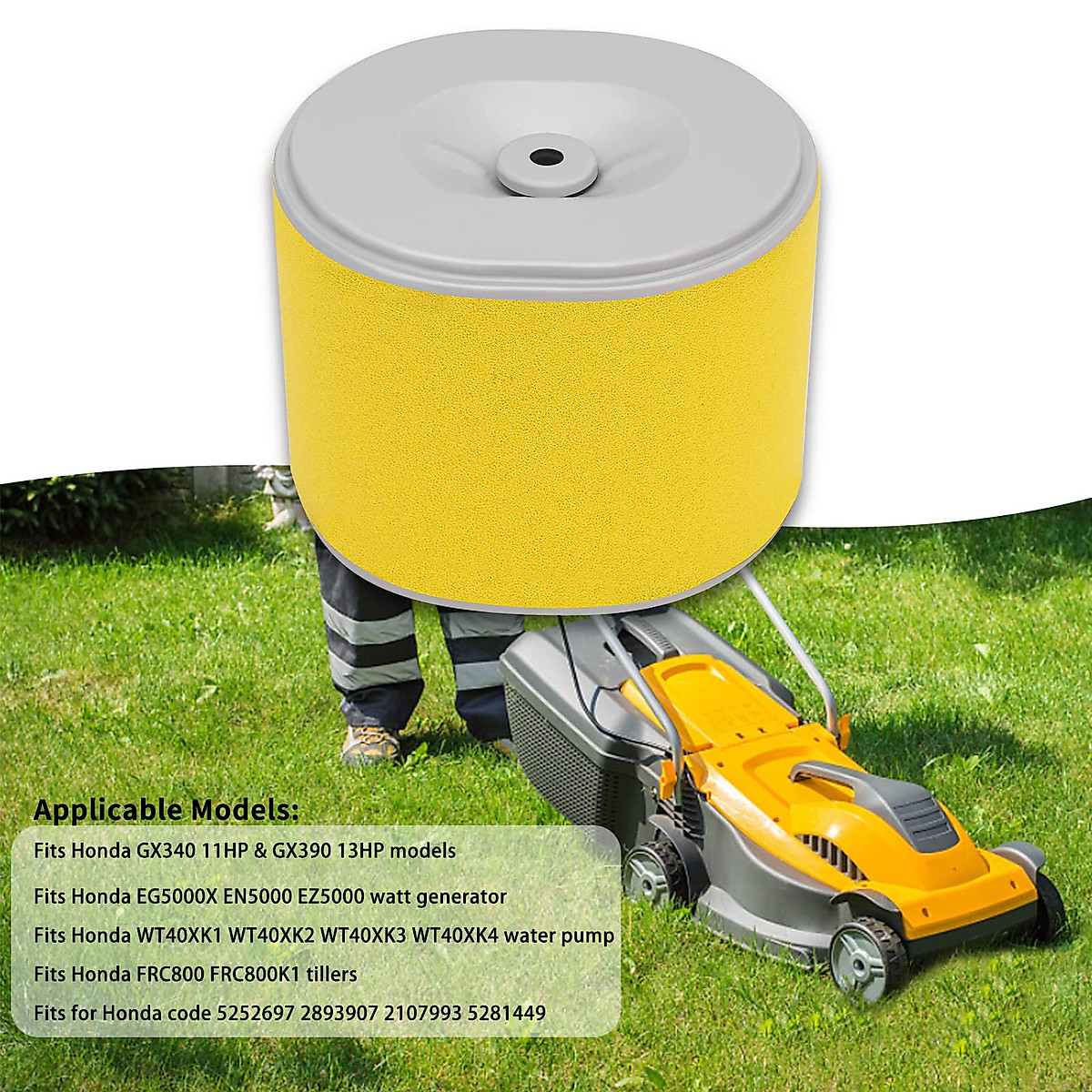 AWSZH 17210-ZE3-010 17210-ZE3-505 17218-ZE3-505 17210-ZE3-000 Air Filter Replacement for Honda GX390 13HP GX340 11HP Engine Pressure Washer Air Cleaner(2Pcs)