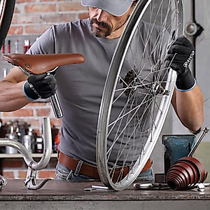 KAYGO Safety Work Gloves PU Coated-12 Pairs, KG11PB, Seamless Knit Glove with Polyurethane Coated Smooth Grip on Palm & Fingers, for Men and Women, Ideal for General Duty Work (Medium, Black)