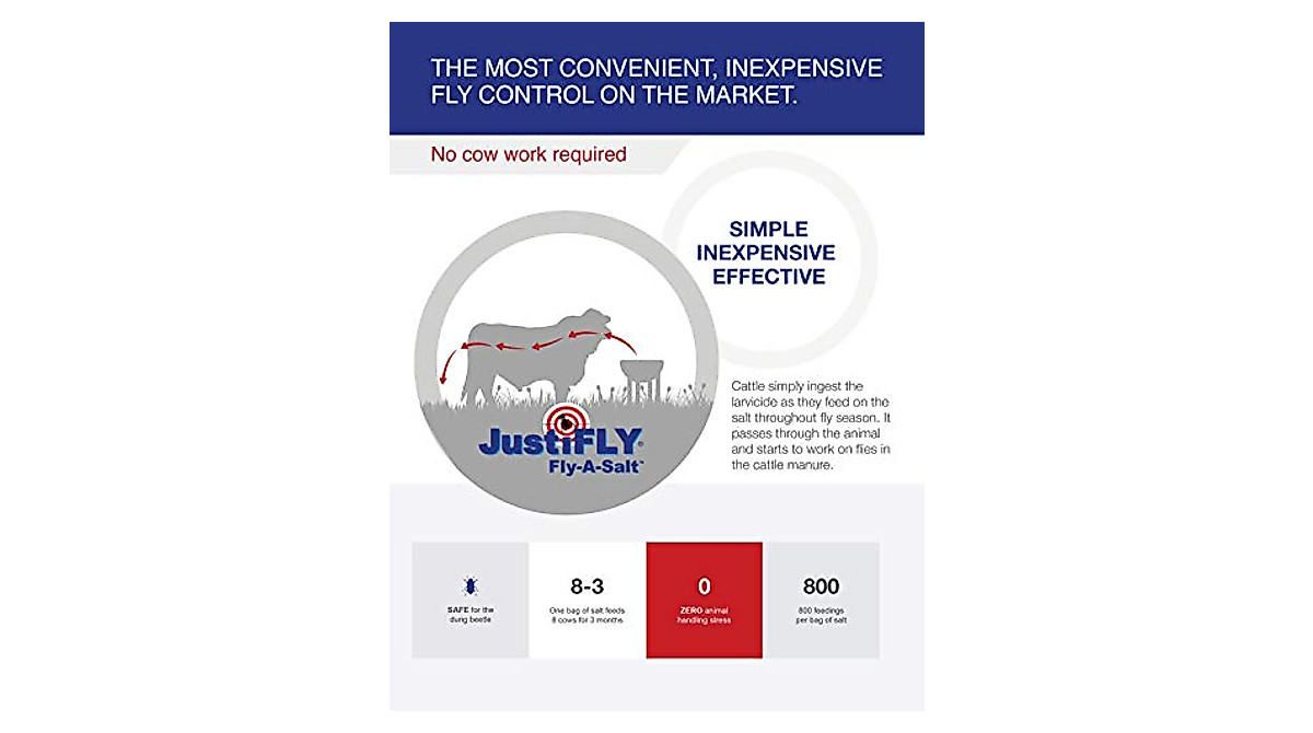 JustiFLY Cattle Fly Control Salt Block - 700 Feedings