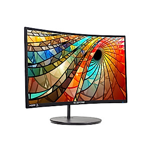 Sceptre 27" Curved 75Hz LED Monitor C278W-1920R Full HD 1080P HDMI DisplayPort VGA Speakers, Ultra Thin Metal Black, 1800R immersive curvature, 2018,Metallic Black
