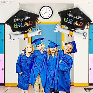 KatchOn, Graduation Cap Balloons - Big 24 Inch | Graduation Hat Balloons, Graduation Decorations Class of 2024 | Congrats Grad Balloons, Graduation Foil Balloons | Graduation Balloons Class of 2024