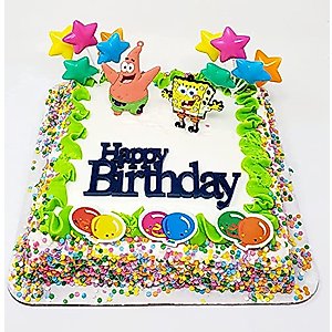 Spongebob Squarepants Cake Topper Set Featuring Spongebob, Patrick and Friends (Unique Design)