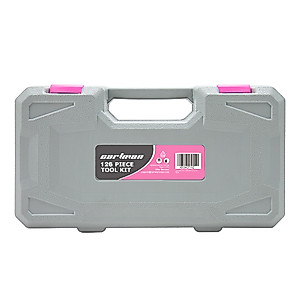 CARTMAN Tool Set General Household Hand Tool Kit with Plastic Toolbox Storage Case Pink