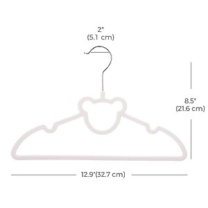 Baby Kids Bear White Velvet Clothes Hangers 30pack