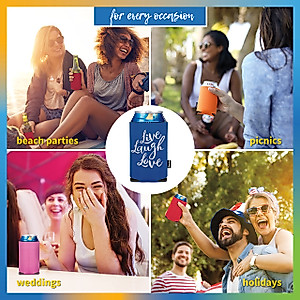 KOOZIE Beer Can Cooler Blank Bulk Insulated Drink Holder for Cans, Bottles, DIY Personalized Gifts for Events, Bachelorette Parties, Weddings, Birthdays 12 Pack (Bright Orange)