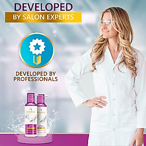 Purple Shampoo and Conditioner Set - Sulfate Free Toner for Grey, Bleached, Silver and Blonde Hair - No Brass or Yellow Highlights - Moisturizing Salon Grade