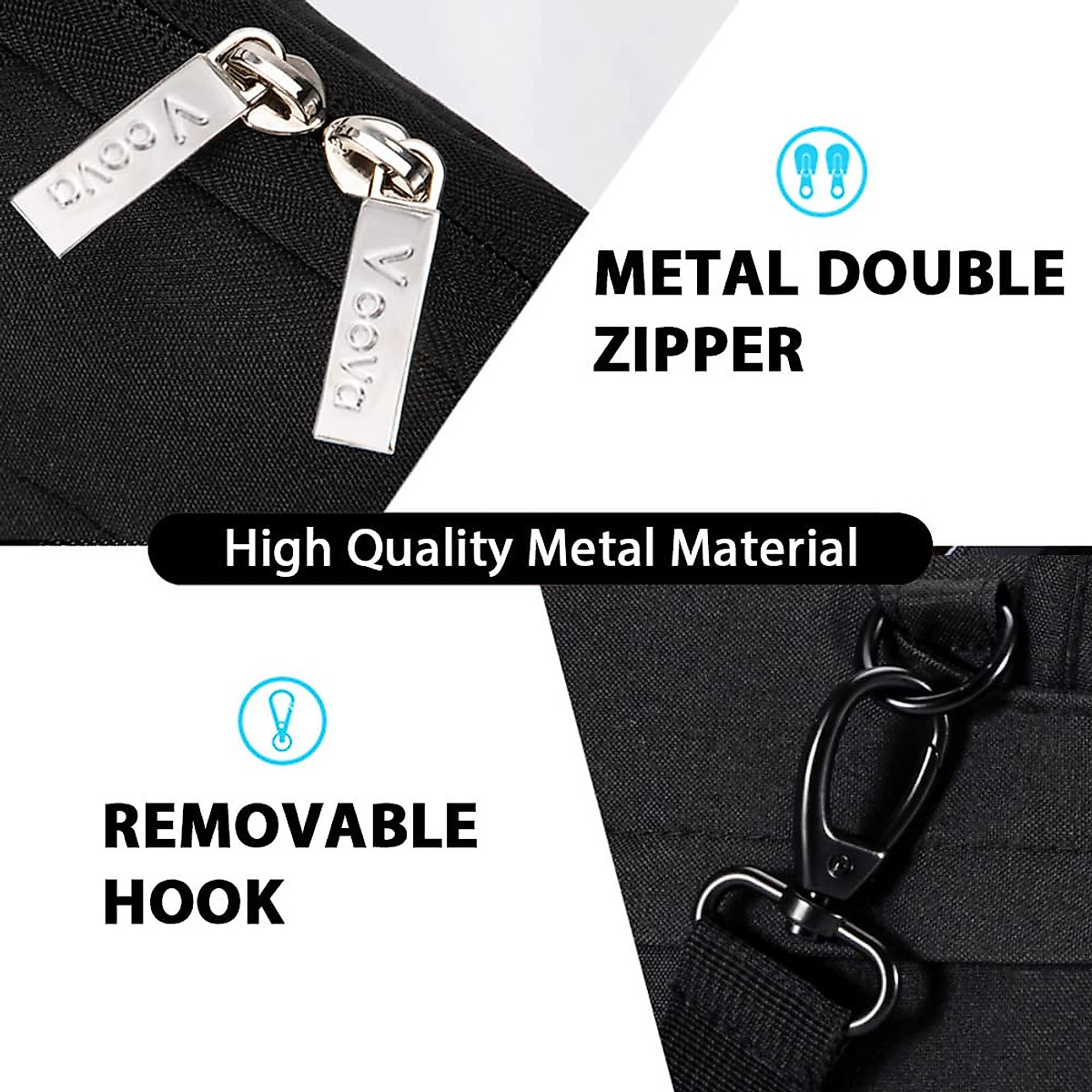 V Voova Laptop Bag 15.6 inch with Shoulder Strap & Handle, Waterproof Laptop Case Sleeve Compatible with 15-16”MacBook Air/Pro, HP Acer Asus Dell Lenovo, Slim Computer Bag for Men Women, Black