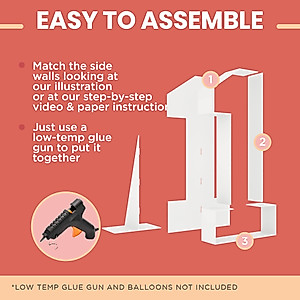 Super Easy Assembly 3FT Large Marquee Numbers - Number 1 Balloon Frame - Mosaic Numbers For Balloons - Ideal Number One Balloon Frame for First Birthday Decorations - Numero 1 Para Decoracion
