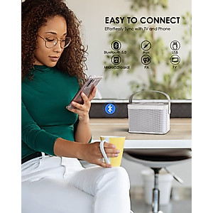 FULLIFE Karaoke Machine for Adults/Kids, 3000mAh Portable Bluetooth Karaoke Speaker with 2 Wireless Microphones, HD Sound PA System with Handle and Echo, Supports TF/USB, AUX-in, for Home Parties