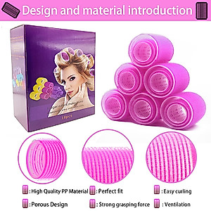 TINGIC Hair Roller Set - Jumbo Self-Grip Rollers With Clips for Long, Medium, and Short Hair (18 pcs)