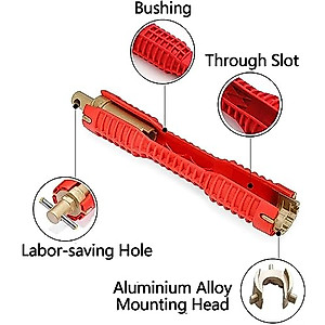 Faucet and Sink Installer（8-in-1）Multi-purpose Wrench Plumbing Tool for Toilet Bowl/Sink/Bathroom/Kitchen Plumbing Repair Installation Hand Tools(red)…