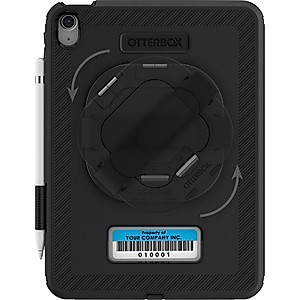 OtterBox DEFENDER FOR BUSINESS W/ KICKSTAND/HANDSTRAP for iPad 10th Gen (ONLY) V2 - BLACK, rugged & durable, port protection, includes shield-stand (Non-Retail Packaging)
